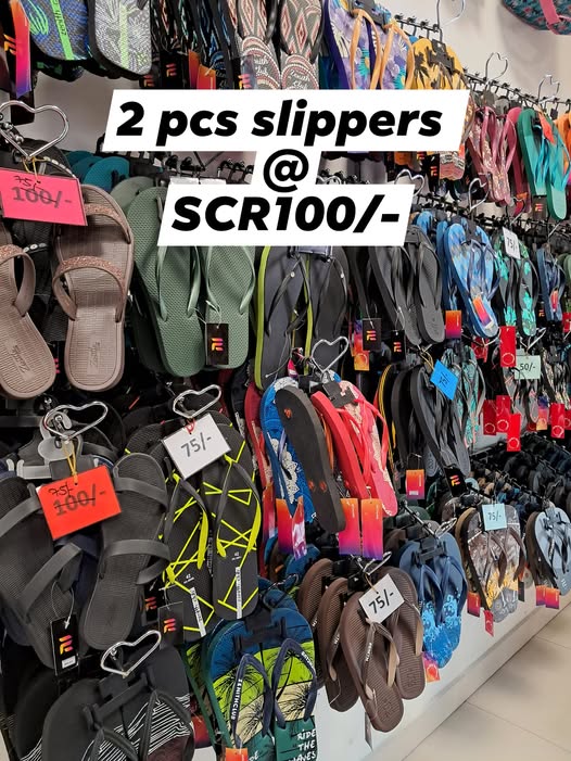 Great Promotion 2 pair of slippers @ scr100/- Visit us @ unity house ...